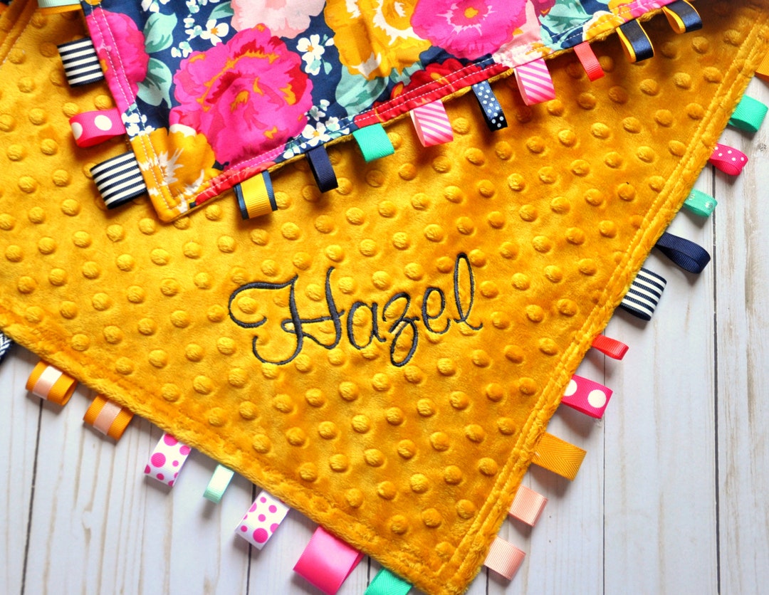 Ribby Tag Blanket - Baby Girl Ribbon - Baby Girl Shower Gift - Blanket ...