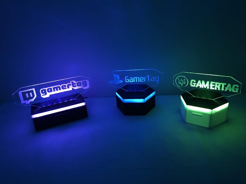 Personalized Pro Gamertag Light Sign, Custom Gamer Tag Sign ...
