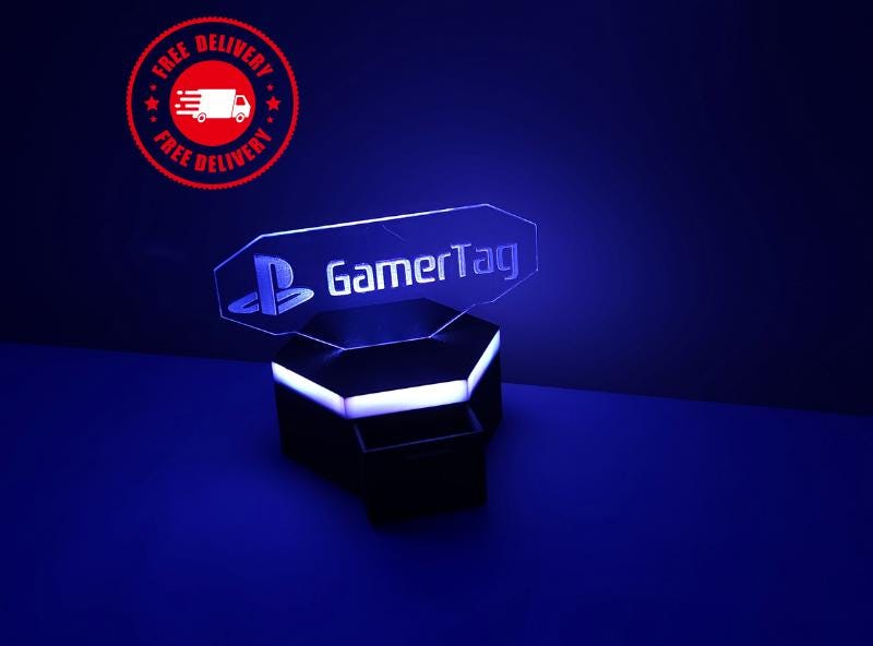 Personalized Pro Gamertag Light Sign, Custom Gamer Tag Sign ...