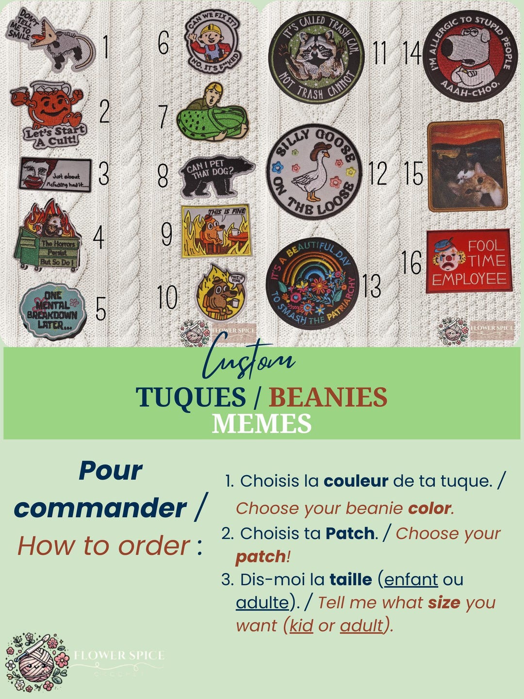 Custom Beanie – Meme Patches - Etsy