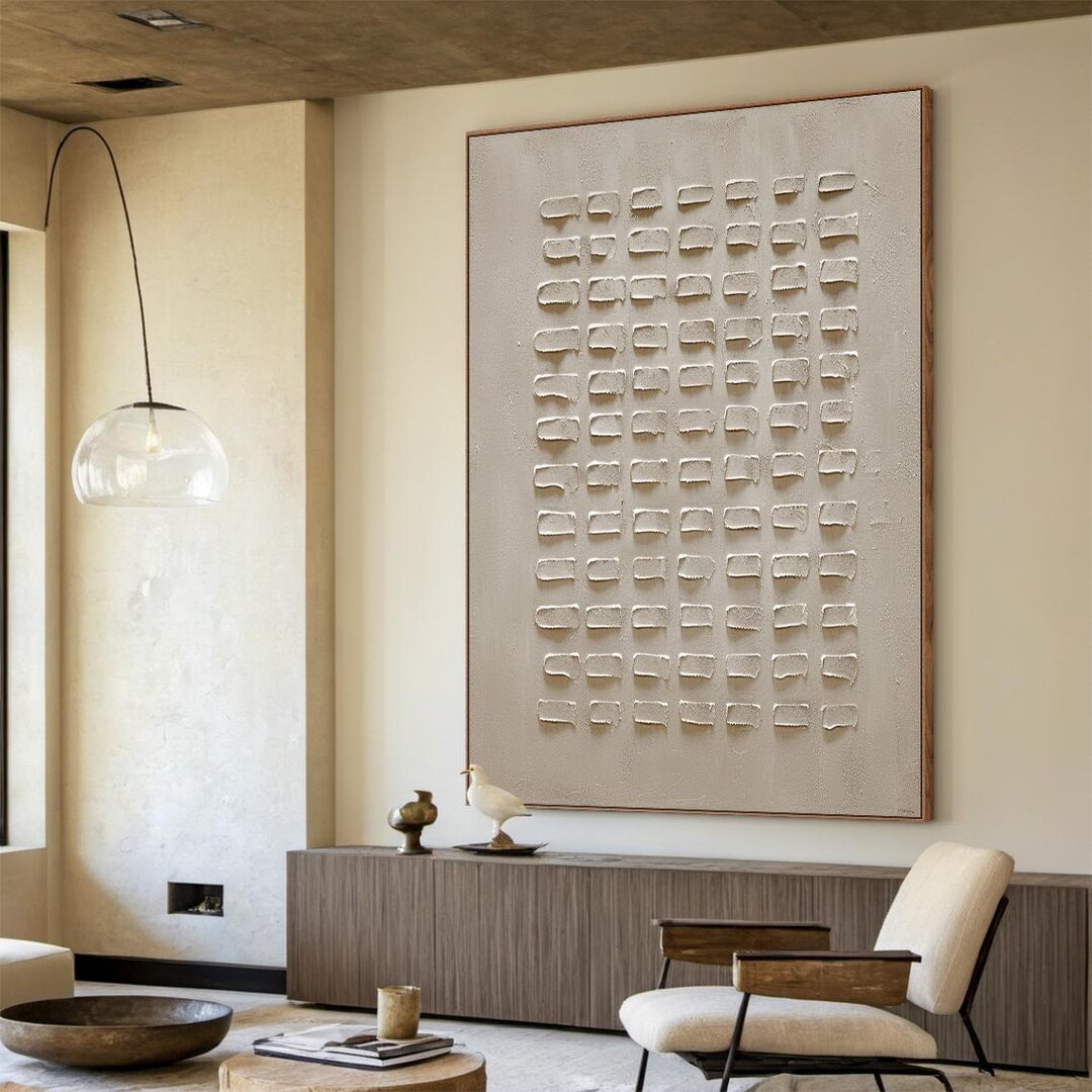 Large Beige Wall Decor Beige Wall Art Beige Minimalist Art Beige 3d ...