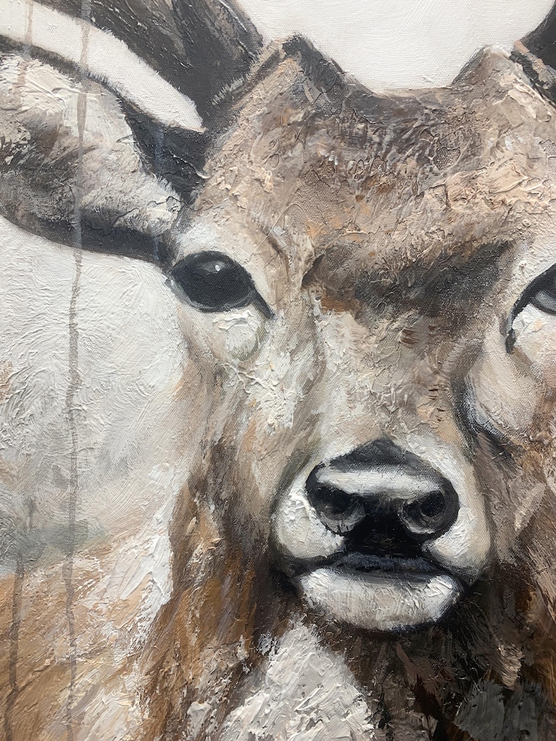 Abstract Stag Oil Painting on Canvas, Large Original Hand Painted Stag ...