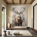 Abstract Stag Oil Painting on Canvas, Large Original Hand Painted Stag ...