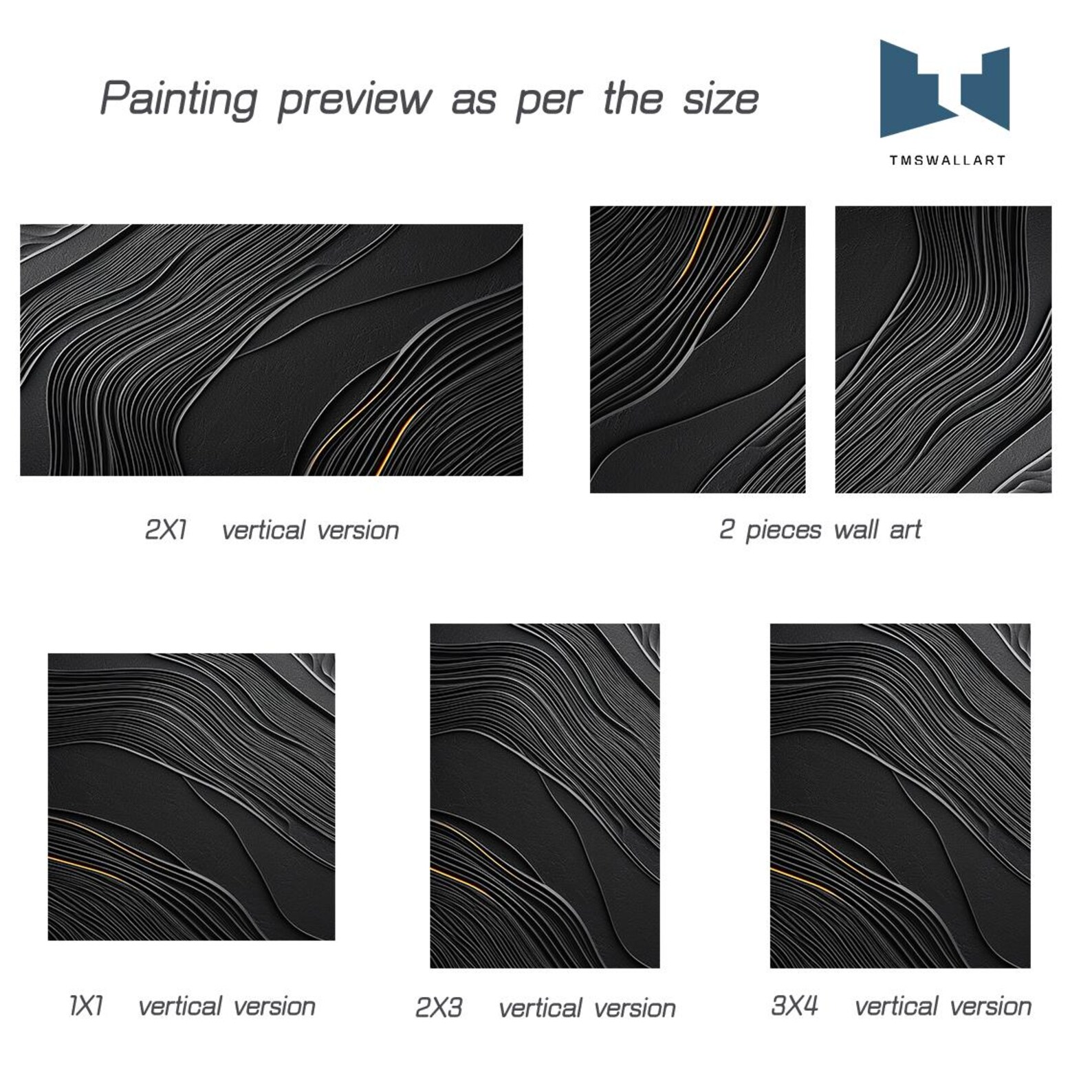 Black Abstract Oil Painting on Canvas, Black Texture Art, Black ...