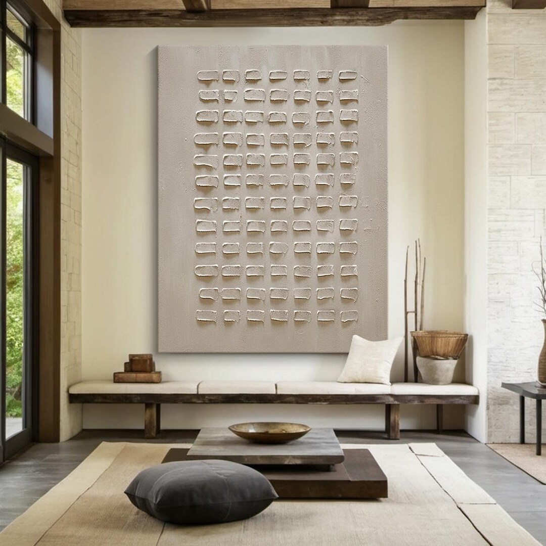 Large Beige Wall Decor Beige Wall Art Beige Minimalist Art Beige 3d ...