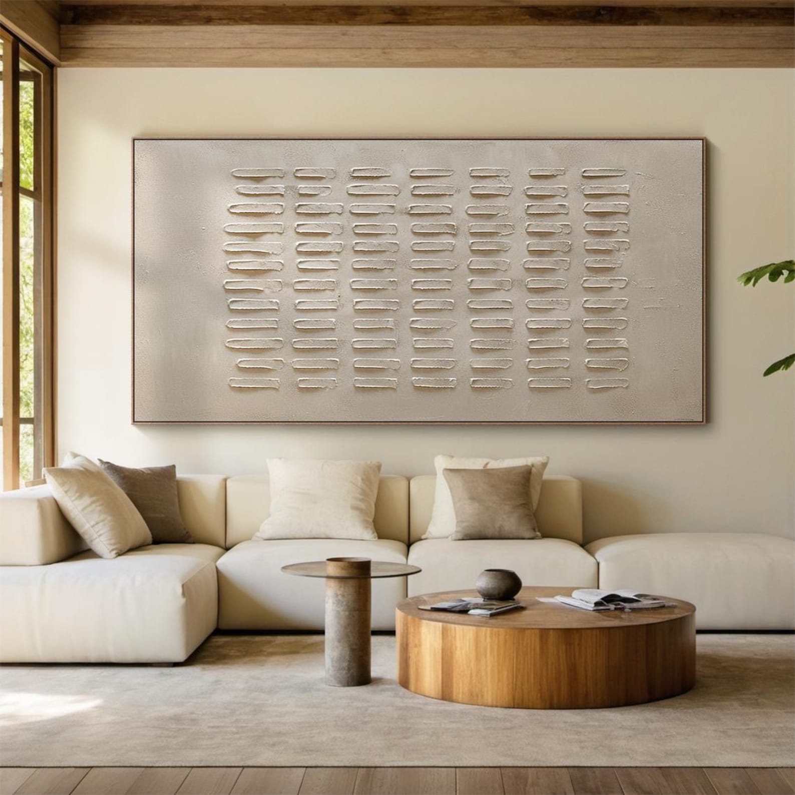Large Beige Wall Decor Beige Wall Art Beige Minimalist Art Beige 3d ...