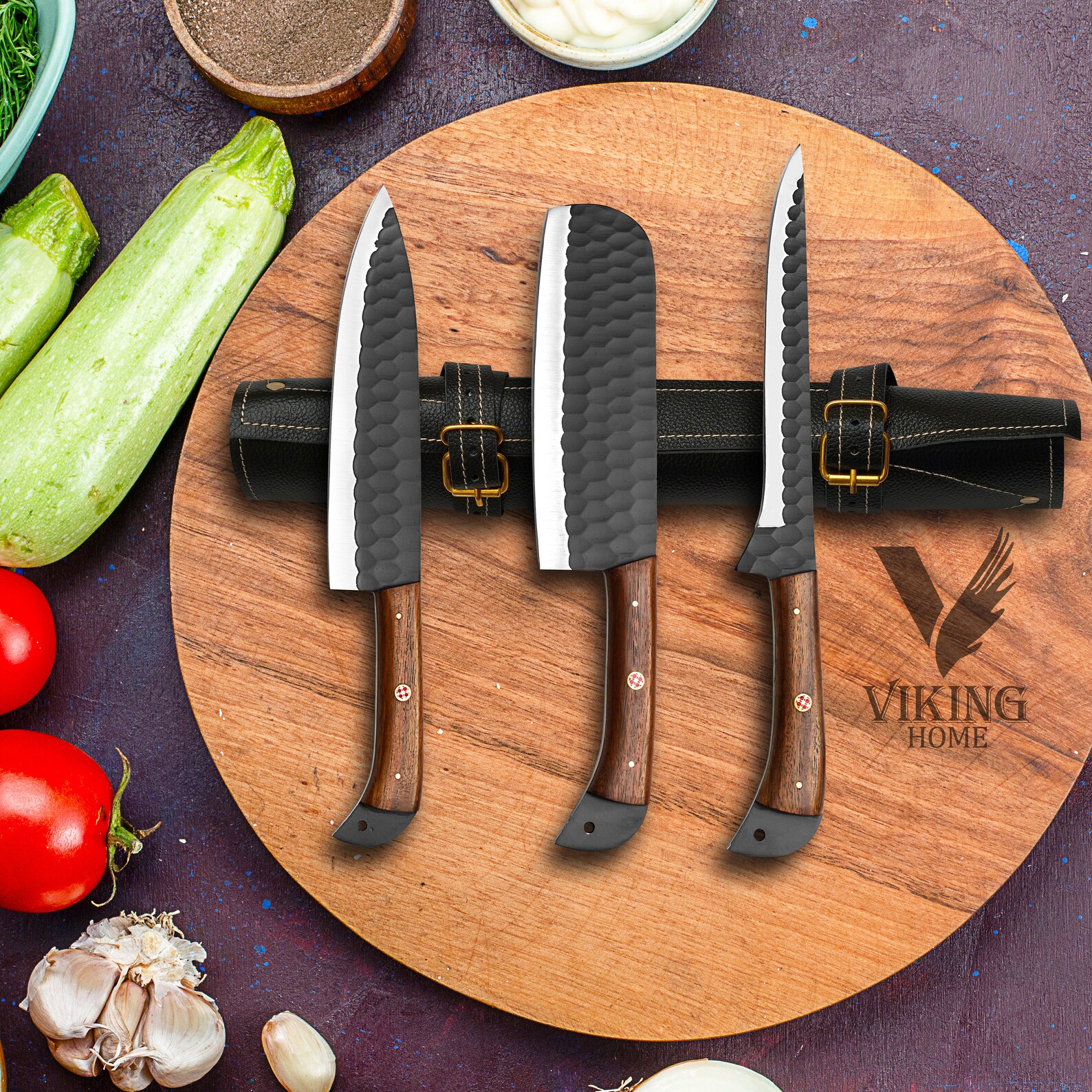 3 Pcs Chef Set Hand Made From Steel Wedding Gift Birthday Gift Gift for ...