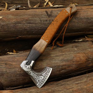 Handcrafted Viking Ax norse Replica, Hand-forged Axe, Viking Decor ...