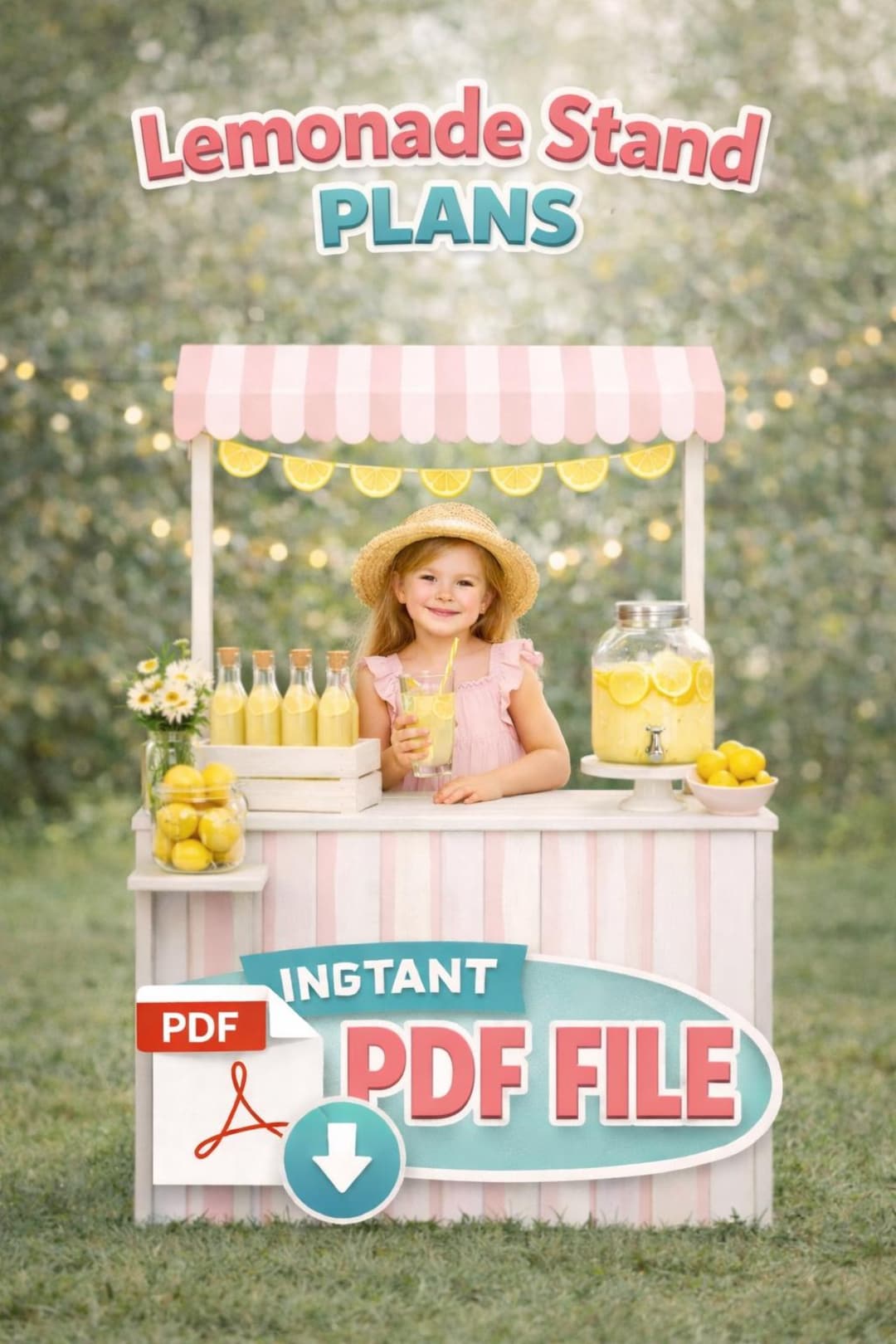 DIY Lemonade Stand Plans PDF | Kids Market Stall Woodworking Build ...