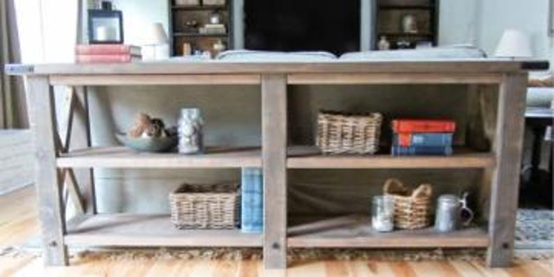DIY Farmhouse Rustic X Console Table, Rustic X Console Table, Rustic X ...