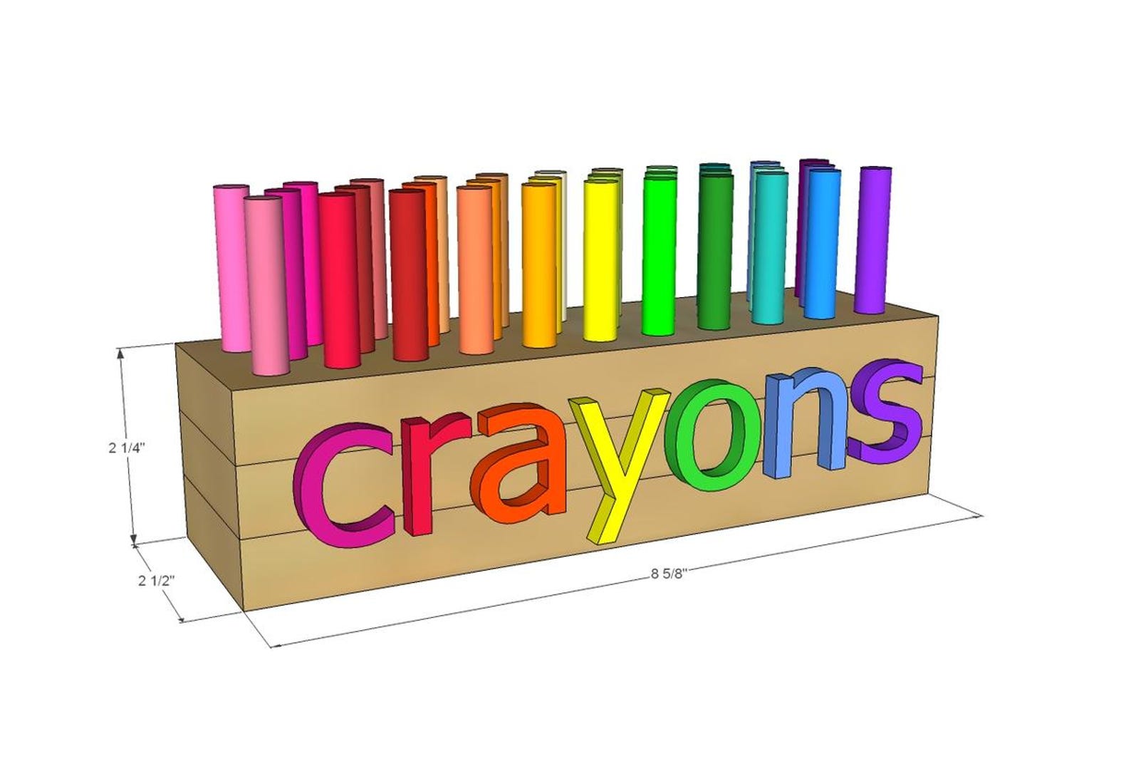 Crayon Holder Woodworking Plans PDF | DIY Wooden Crayon Organizer ...