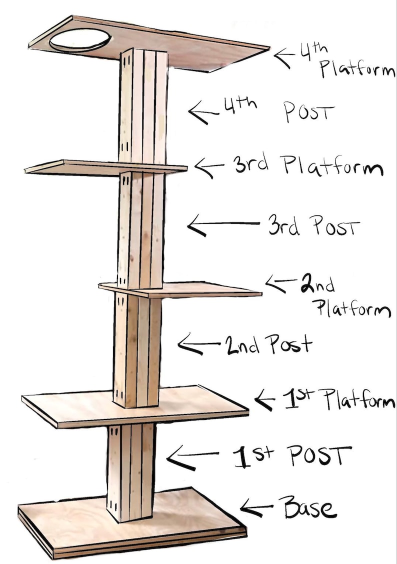 DIY Modern Cat Tree, Modern Cat Tree, Woodworking Cat Tree, Mid-century ...