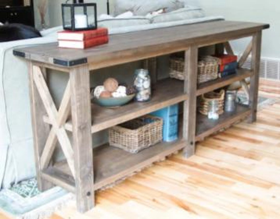 DIY Farmhouse Rustic X Console Table, Rustic X Console Table, Rustic X ...