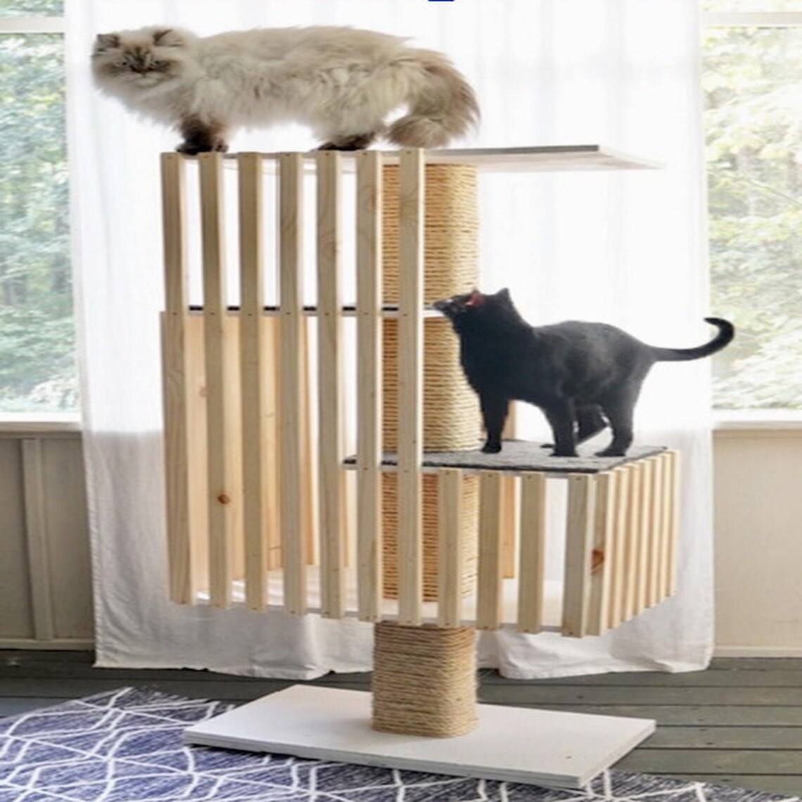 DIY Modern Cat Tree, Modern Cat Tree, Woodworking Cat Tree, Mid-century ...