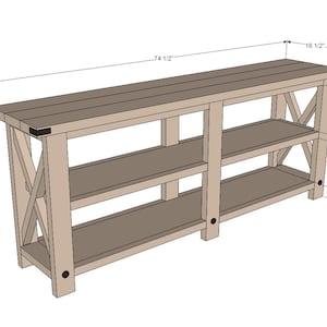 DIY Farmhouse Rustic X Console Table, Rustic X Console Table, Rustic X Coffeetable Woodworking ...