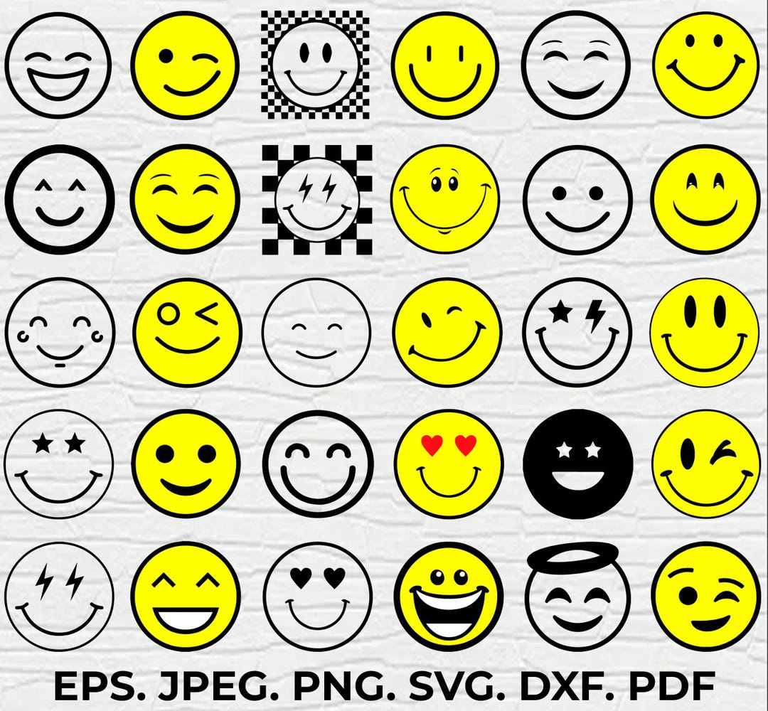 Emoji Svg Bundle, Emoji Icons Svg, Emoji Everywhere Svg, Smiley Face ...