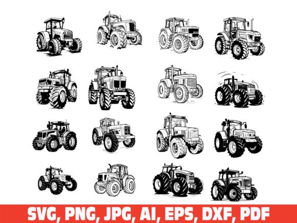 Tractor SVG, Tractor Png, Tractor Silhouette, Svg, Tractor Trailer Svg ...