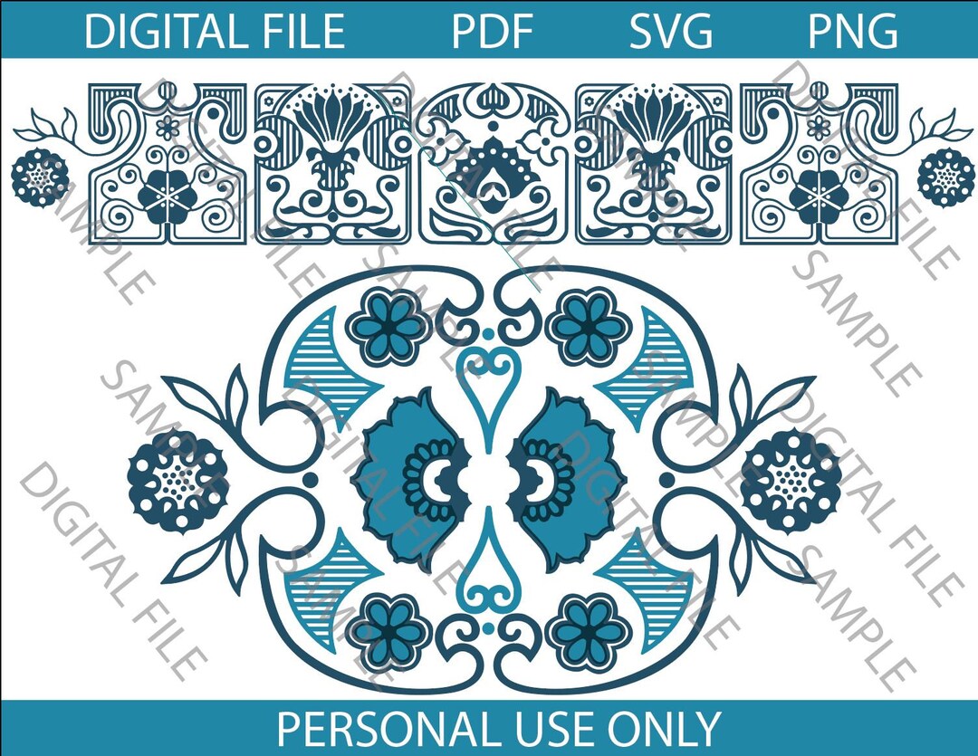 Vintage Pyrex Horizon Blue Pattern Cut File - Etsy