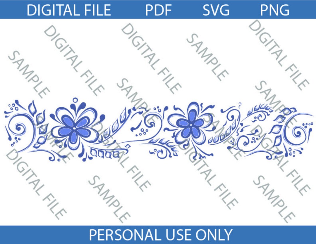 Vintage Pyrex Brittany Blue Pattern Cut File - Etsy