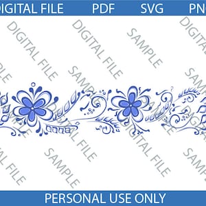 Vintage Pyrex Brittany Blue Pattern Cut File - Etsy