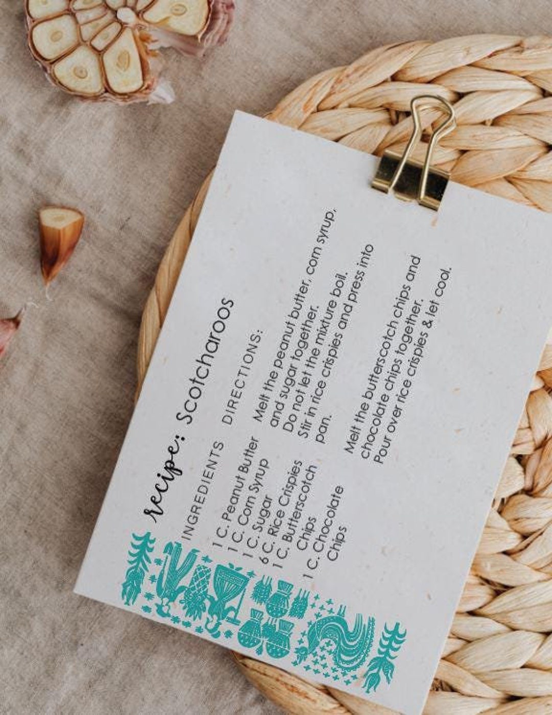 Editable/printable Recipe Card With Pyrex Pattern Butterprint - Etsy