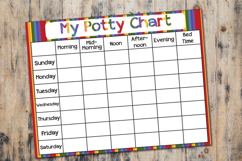 Printable Potty Chart Rainbow | Etsy