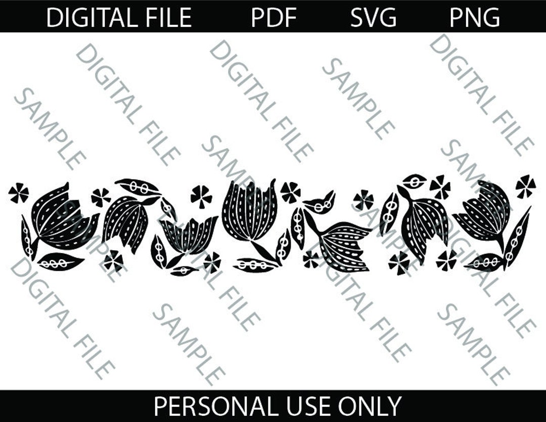 Vintage Pyrex Black Tulip Pattern Cut File - Etsy