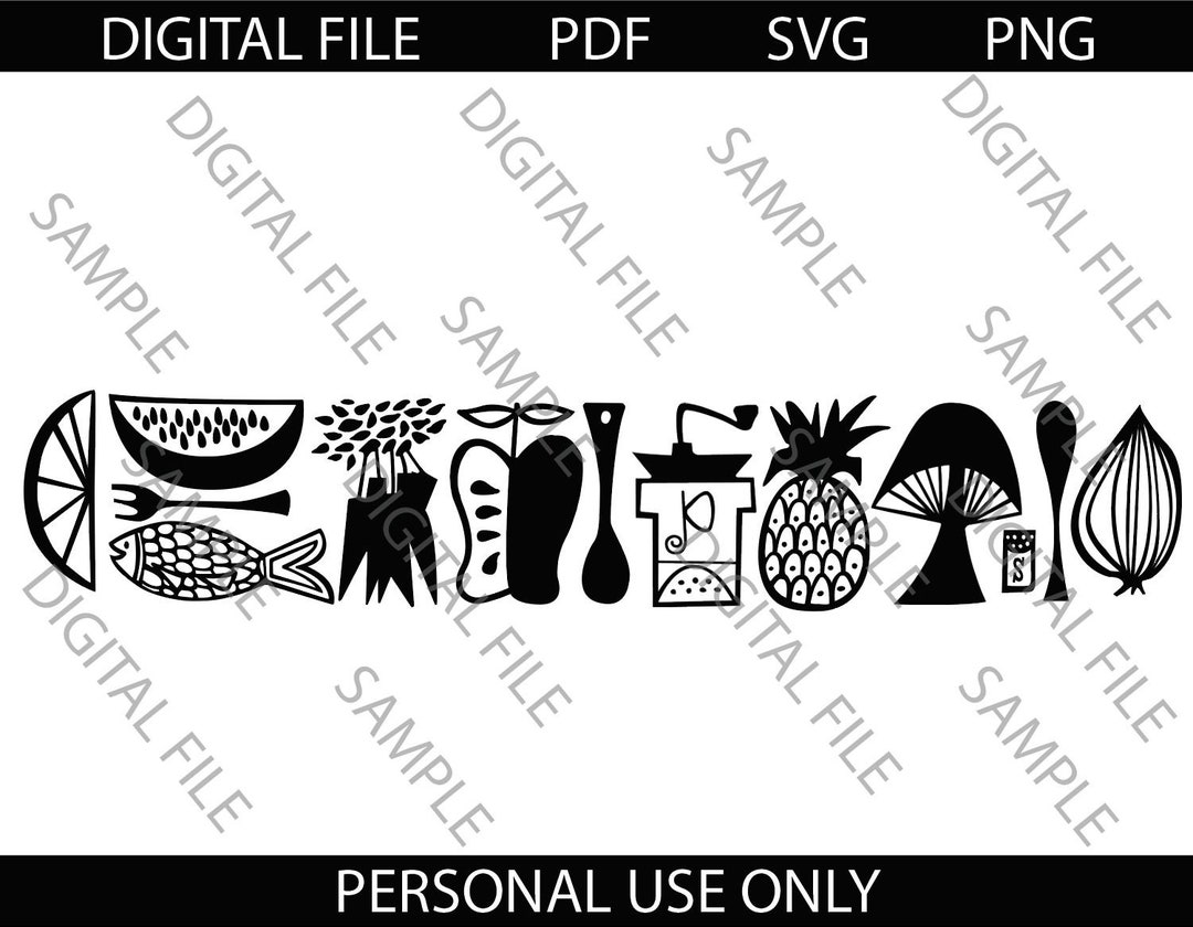 Vintage Pyrex Mod Kitchen Pattern Cut File - Etsy