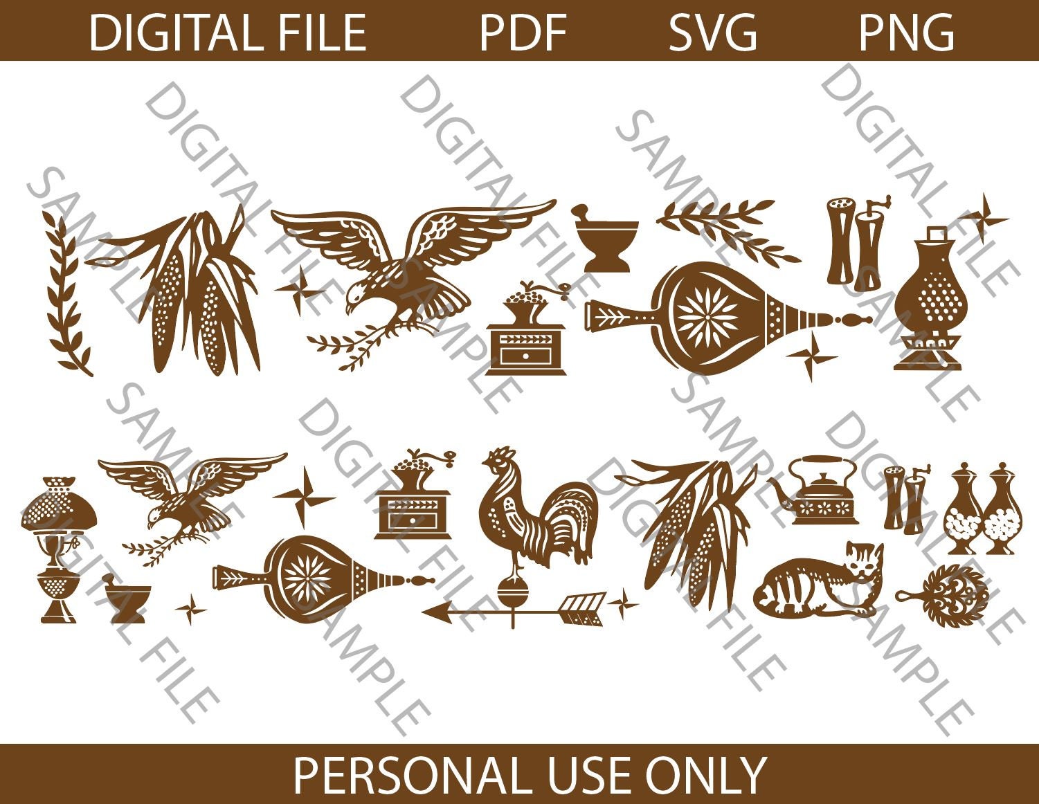 Vintage Pyrex Early American Pattern Cut File - Etsy