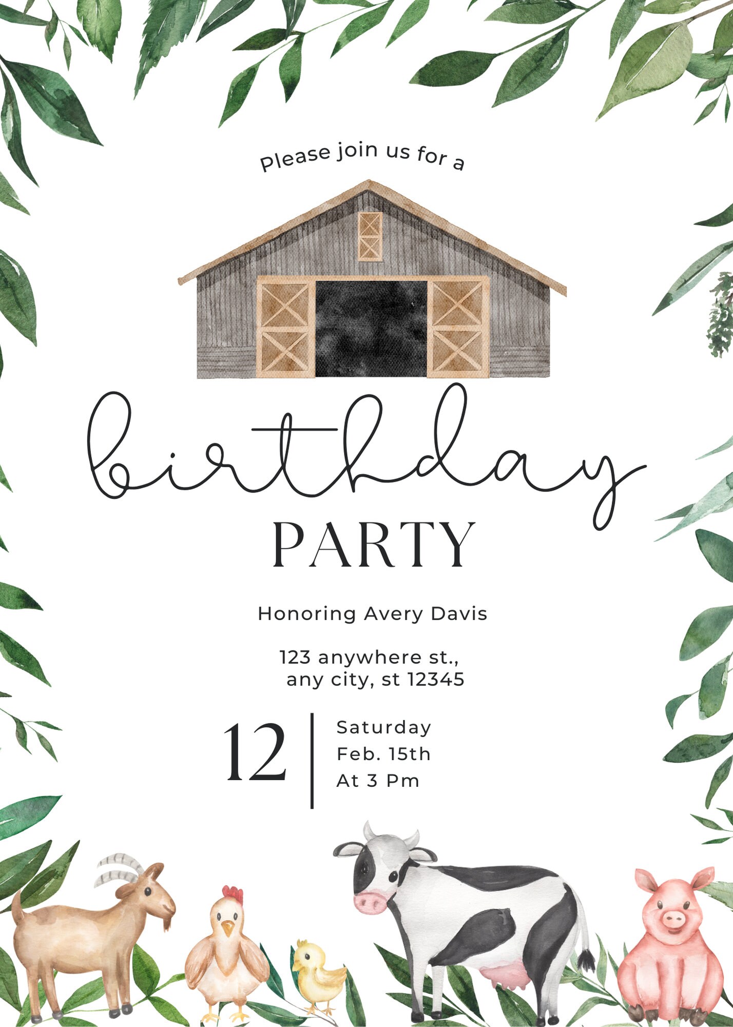 Farm Birthday Invitation - Etsy