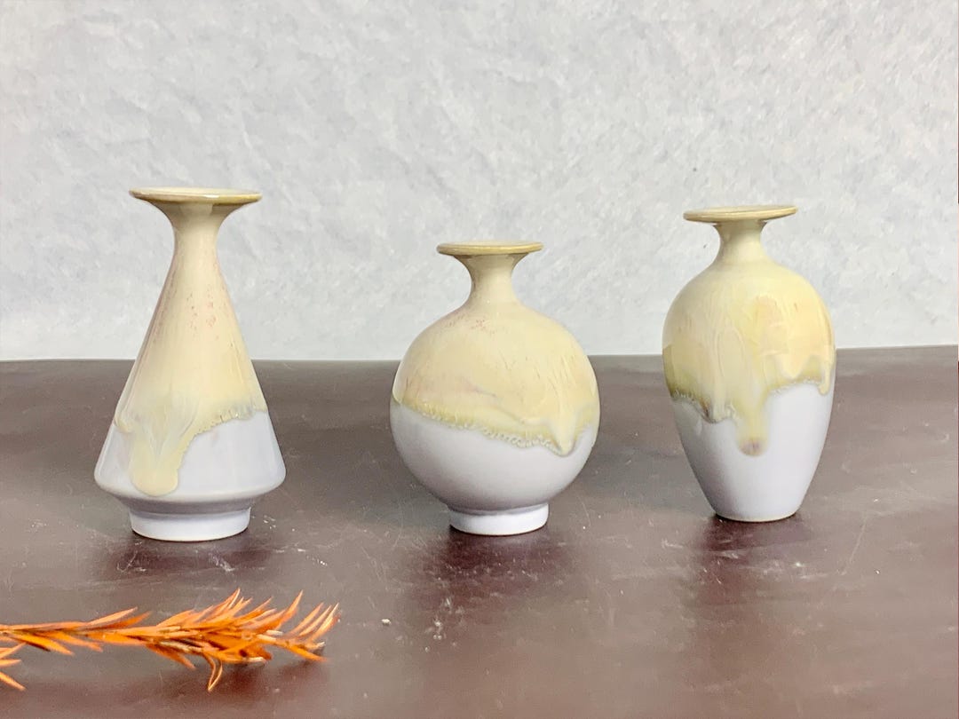 Cute Mini Ceramic Bud Vases for Flower, Handmade Miniature Pottery ...