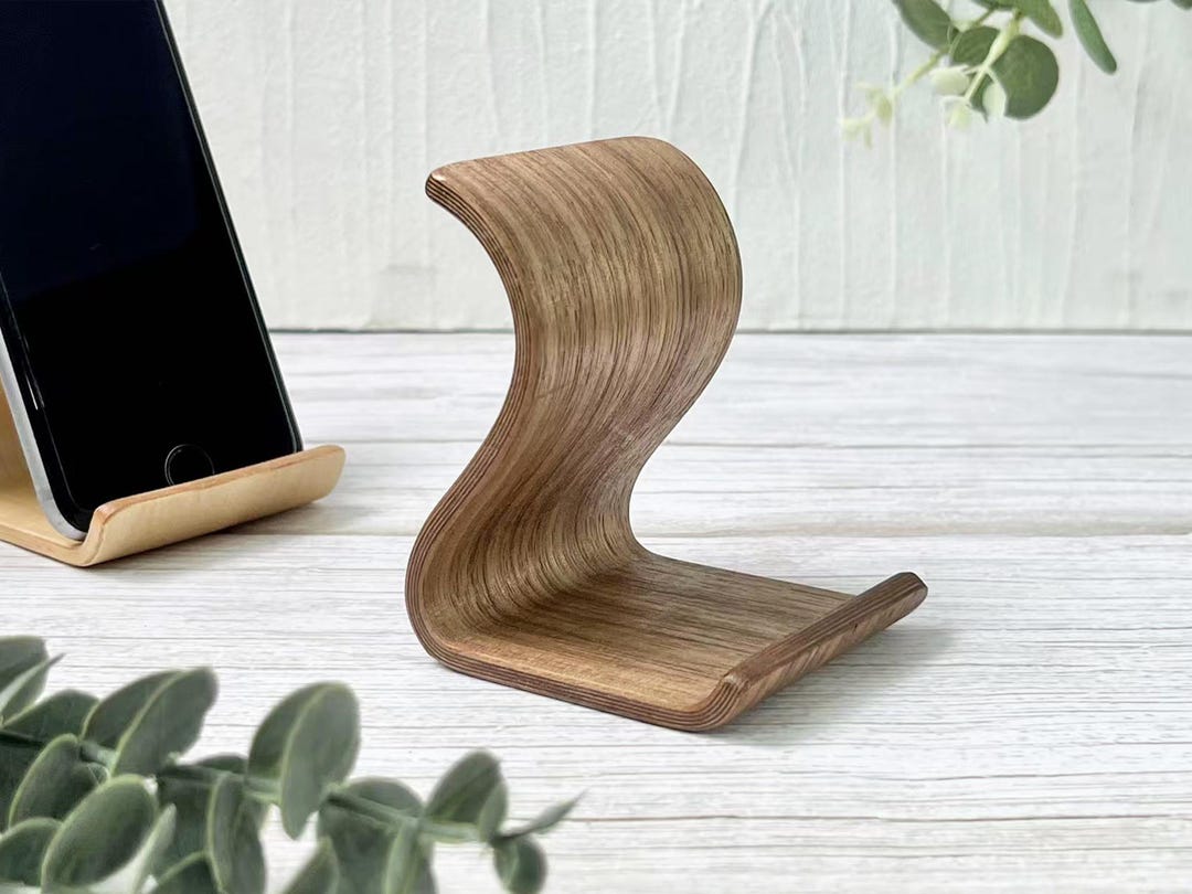 2 Style Wooden Phone Holder Office Desk Decor, Wooden Phone Holder Desk ...