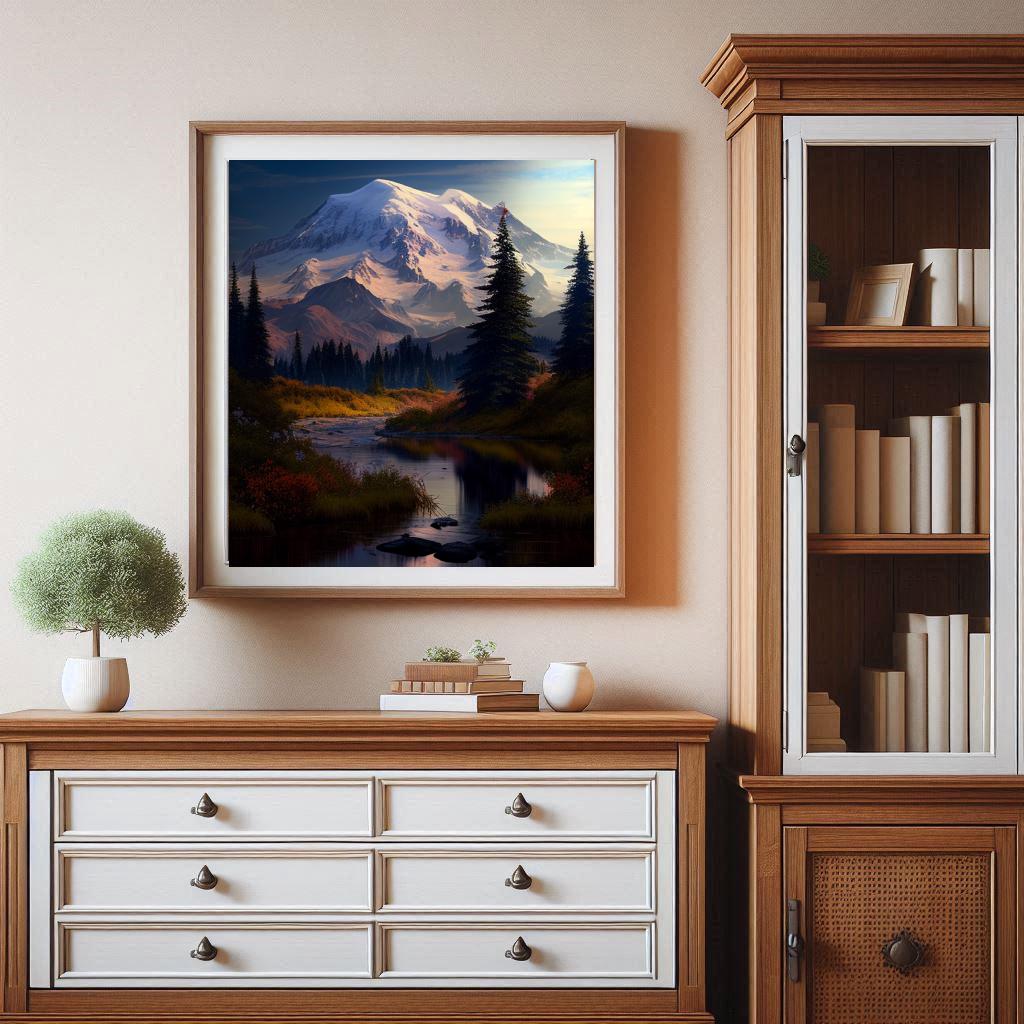 Mt Rainier Wall Art| Mt Rainier Print | Washington State Poster | Mount ...