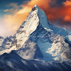 Ama Dablam Print | Himalayas Nepal Poster | Nepal Art | Himalayas Art ...
