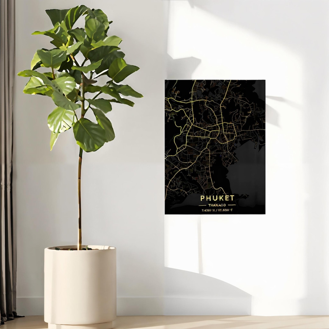 Map of Phuket, Thailand Poster - Etsy