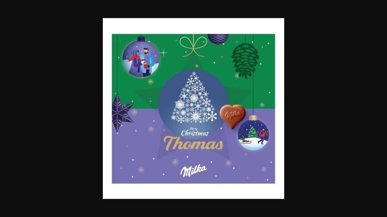 Milka Chocolate Gift Box Personalized Christmas Gift With Name Heart ...
