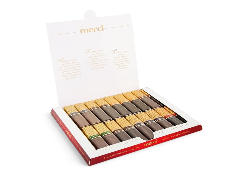 Merci Chocolate Gift Box & Greeting Card | Personalized 8 Languages New ...