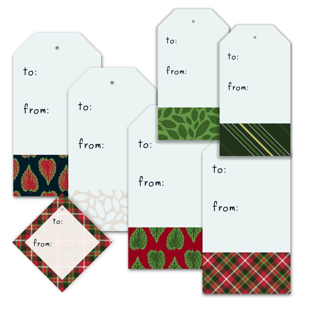 Printable Christmas Gift Tags, Plaid & Tartan (PDF Download) - Etsy