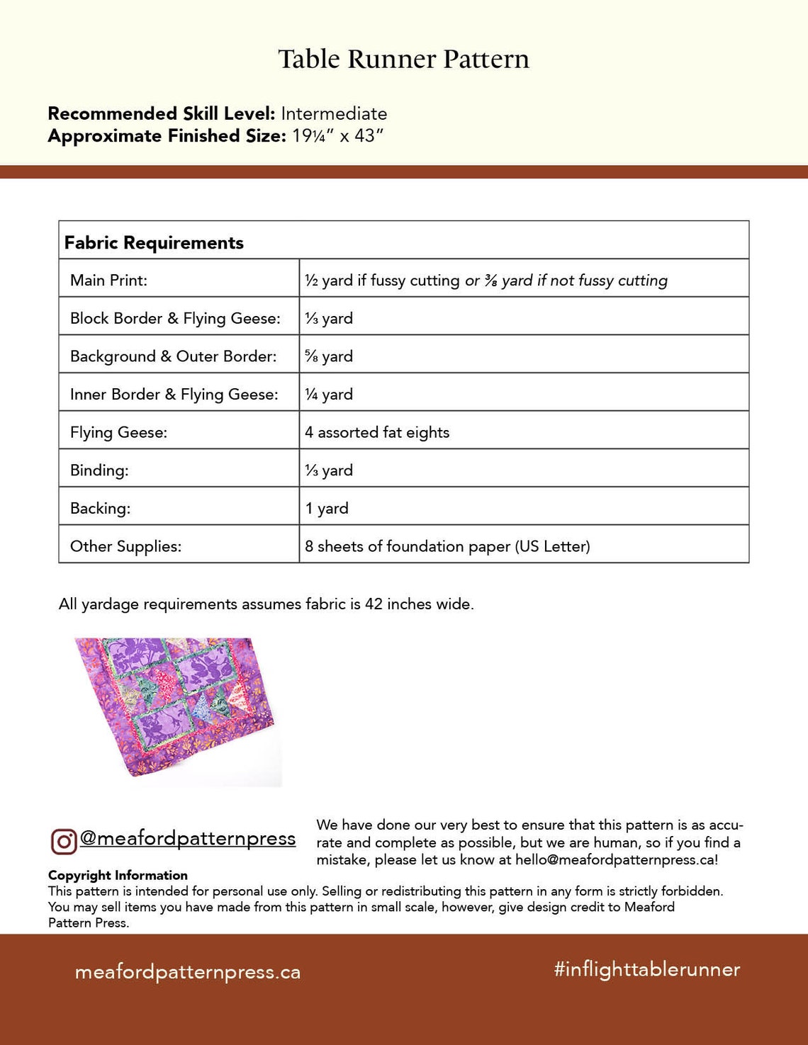 PDF Pattern for Foundation Paper Pieced FPP Table Runner Quilt - Etsy