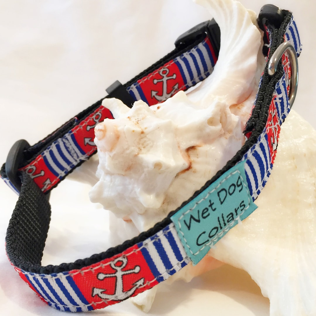 Anchor Dog Collar: Handmade 3/4" Stainless Steel, Nautical - Etsy
