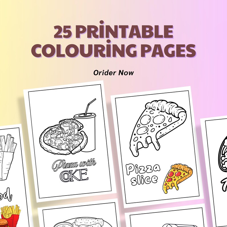 Fast Food Coloring Pages | 25 Bold & Easy Pages | Digital Download - Etsy