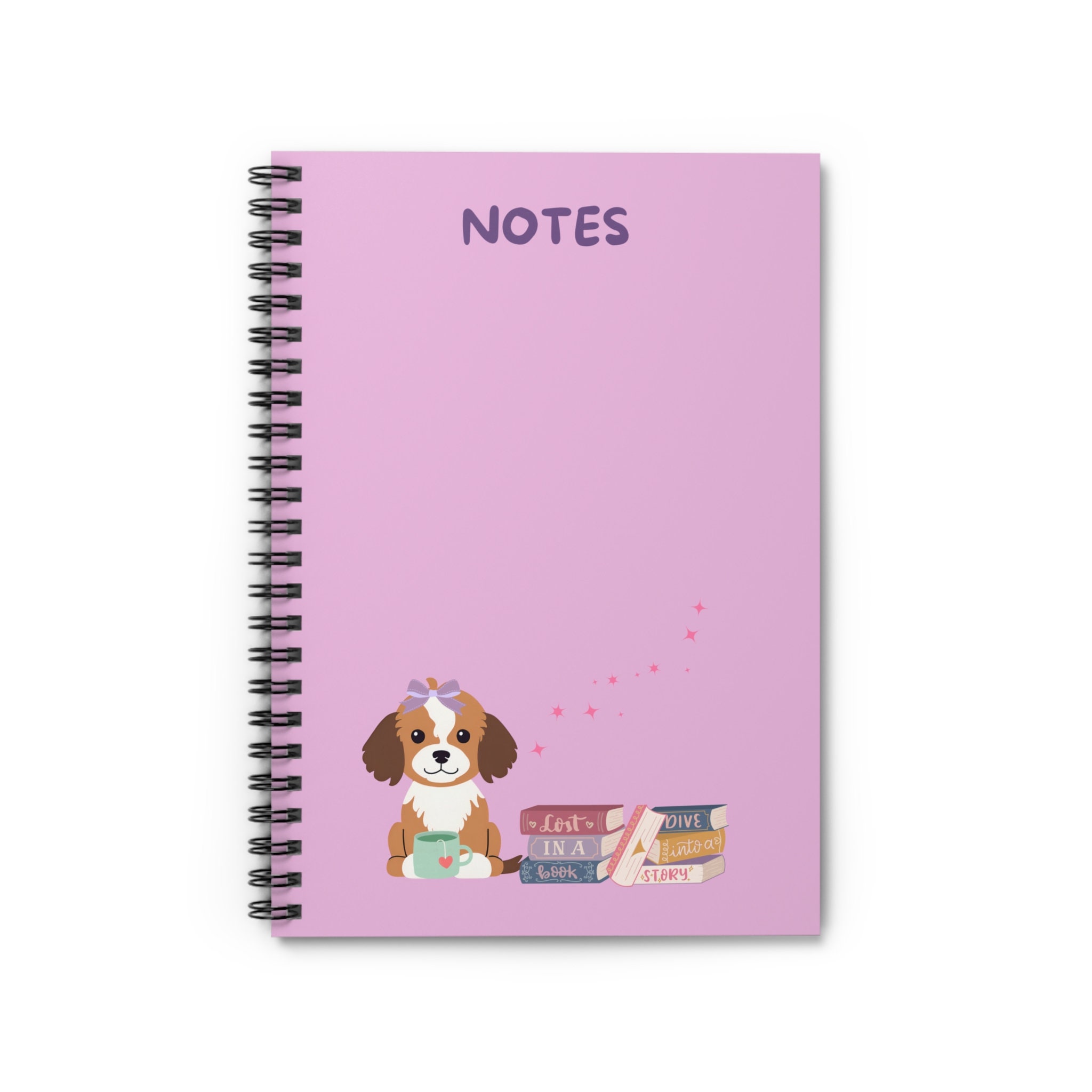 Reading Tails Spiral Notebook Aesthetic Adorable Cute Floral Planner ...