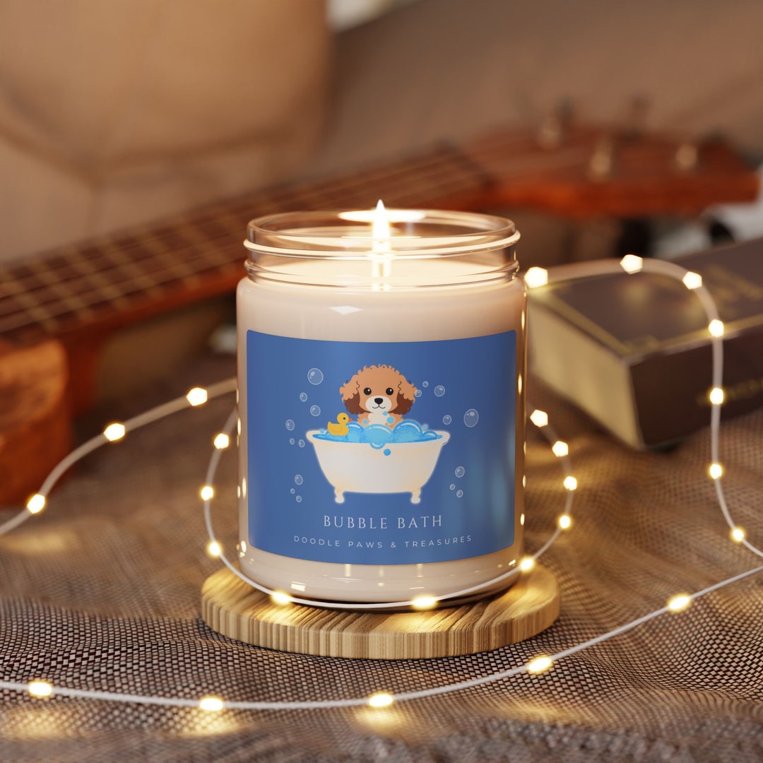 Bubble Bath Soy Wax Candle Cavapoo Maltipoo Poodle Candle Aesthetic Gift for Dog Candle Cute ...