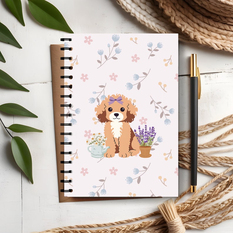 Dainty Doodle Spiral Notebook Aesthetic Adorable Cute Floral Planner ...