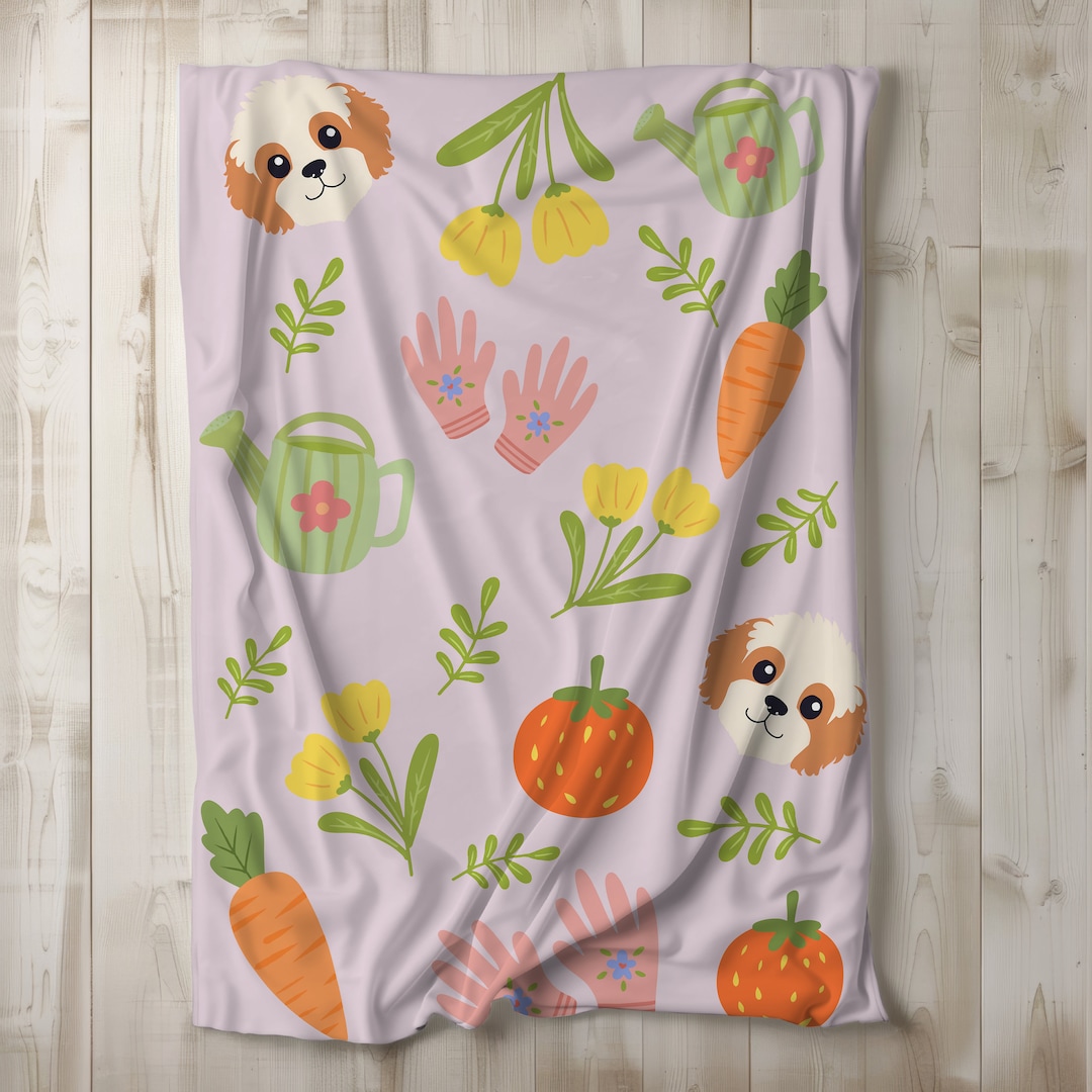 Gardening Cavapoo Puppy Throw Blankets Cozy Gift for Dog Mom Aesthetic ...