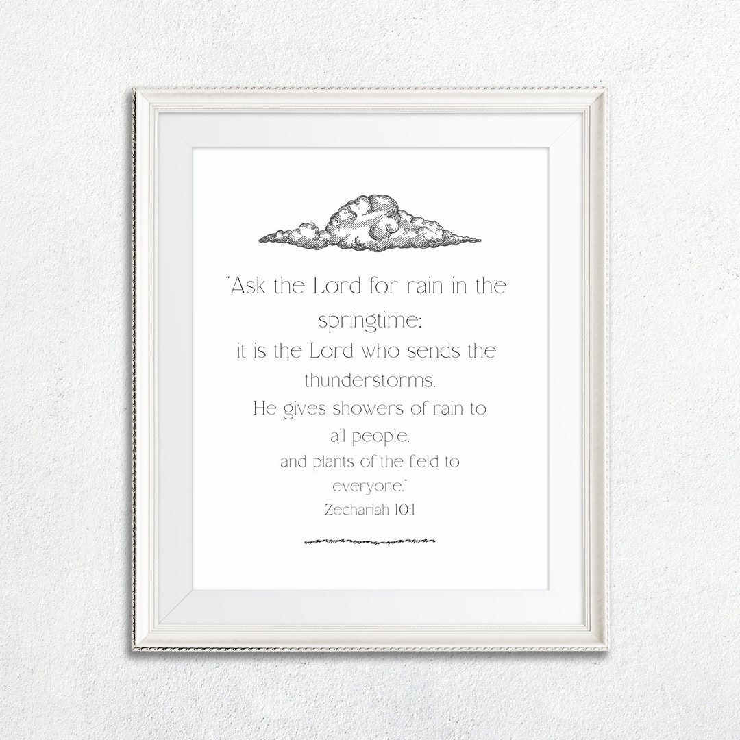 Springtime Rain / Christian Bible Verse Wall Art / Printable Instant ...