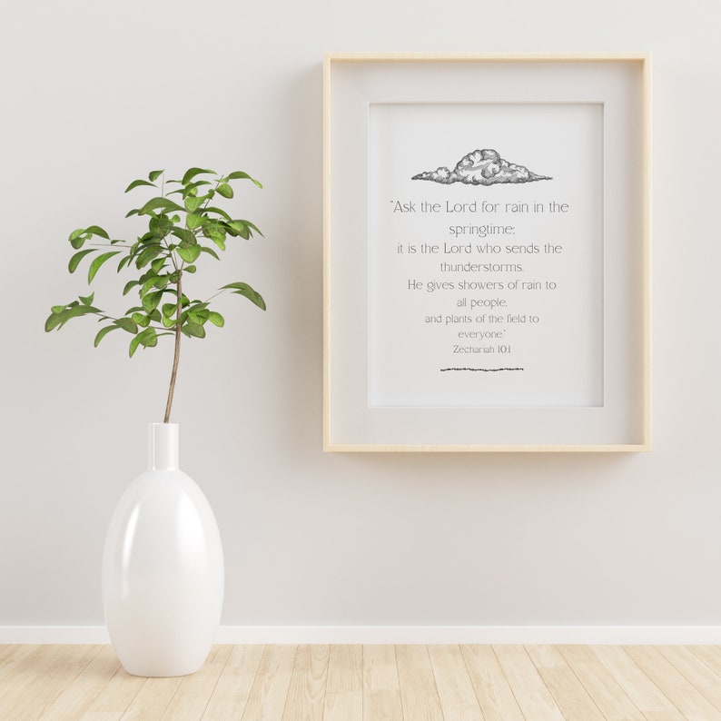 Springtime Rain / Christian Bible Verse Wall Art / Printable Instant ...