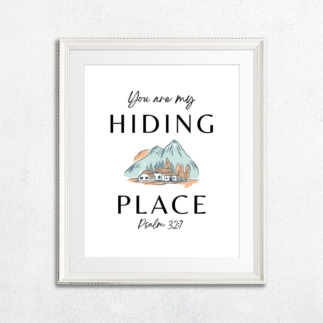 You Are My Hiding Place Modern Christian Bible Verse Wall Art Printable ...