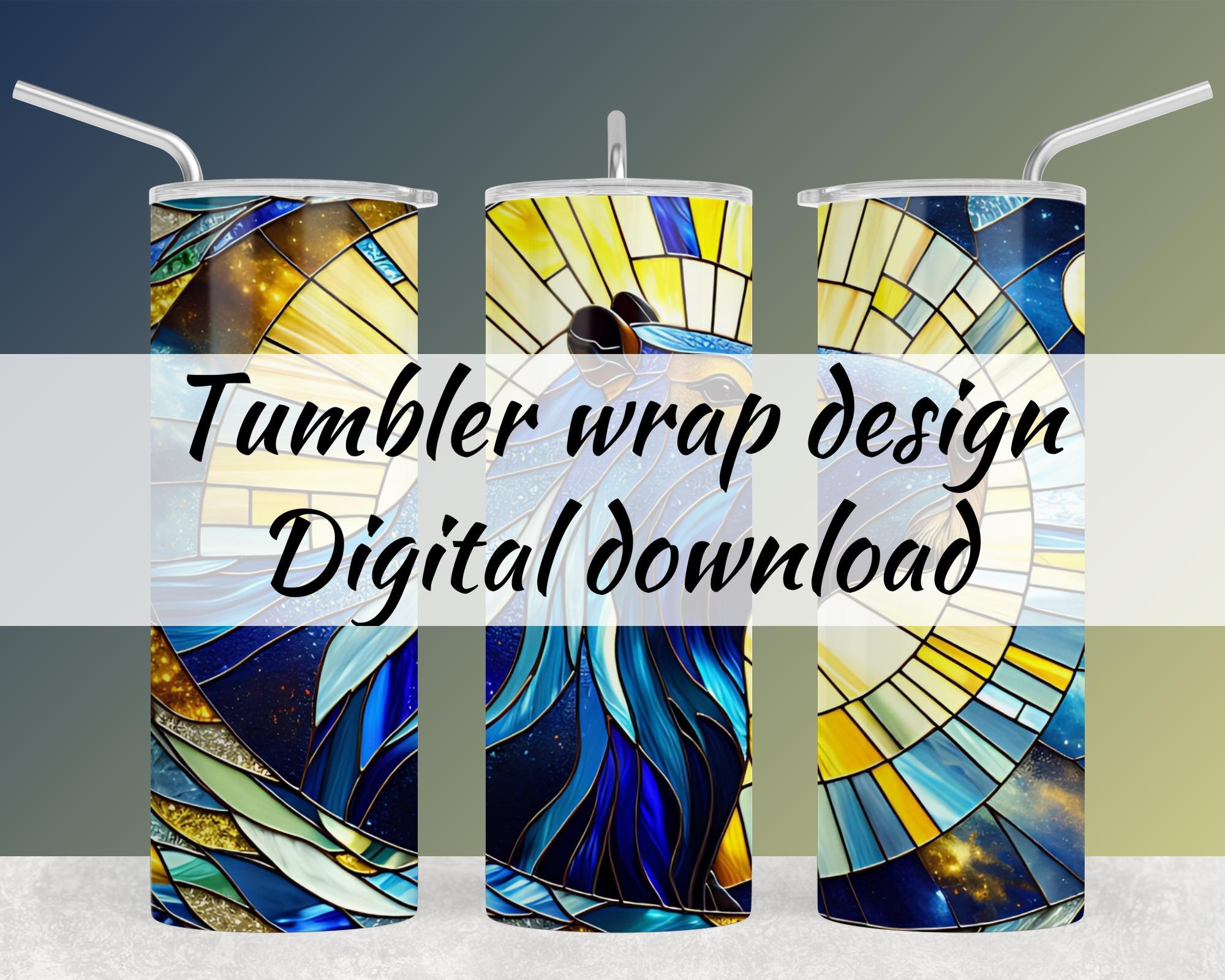 Capybara Stained Glass Mosaic Tumbler Wrap Instant Download Sublimation ...