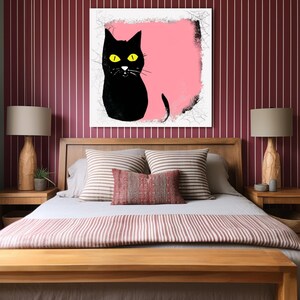 Preppy Cat PNG- Cute Black Cat PNG With Pink Accents Designs for ...